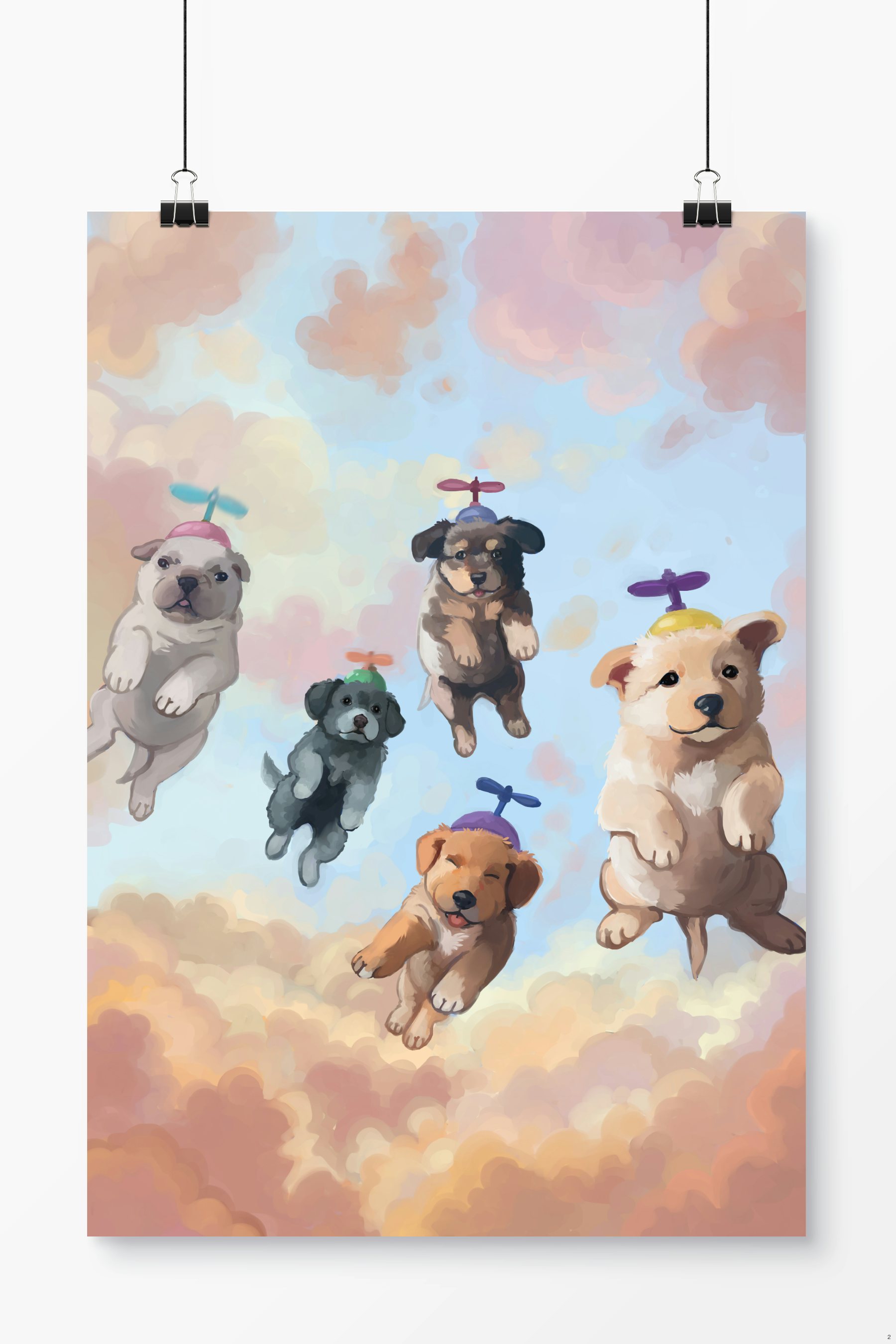 Poster cachorros voadores - doggo revolution