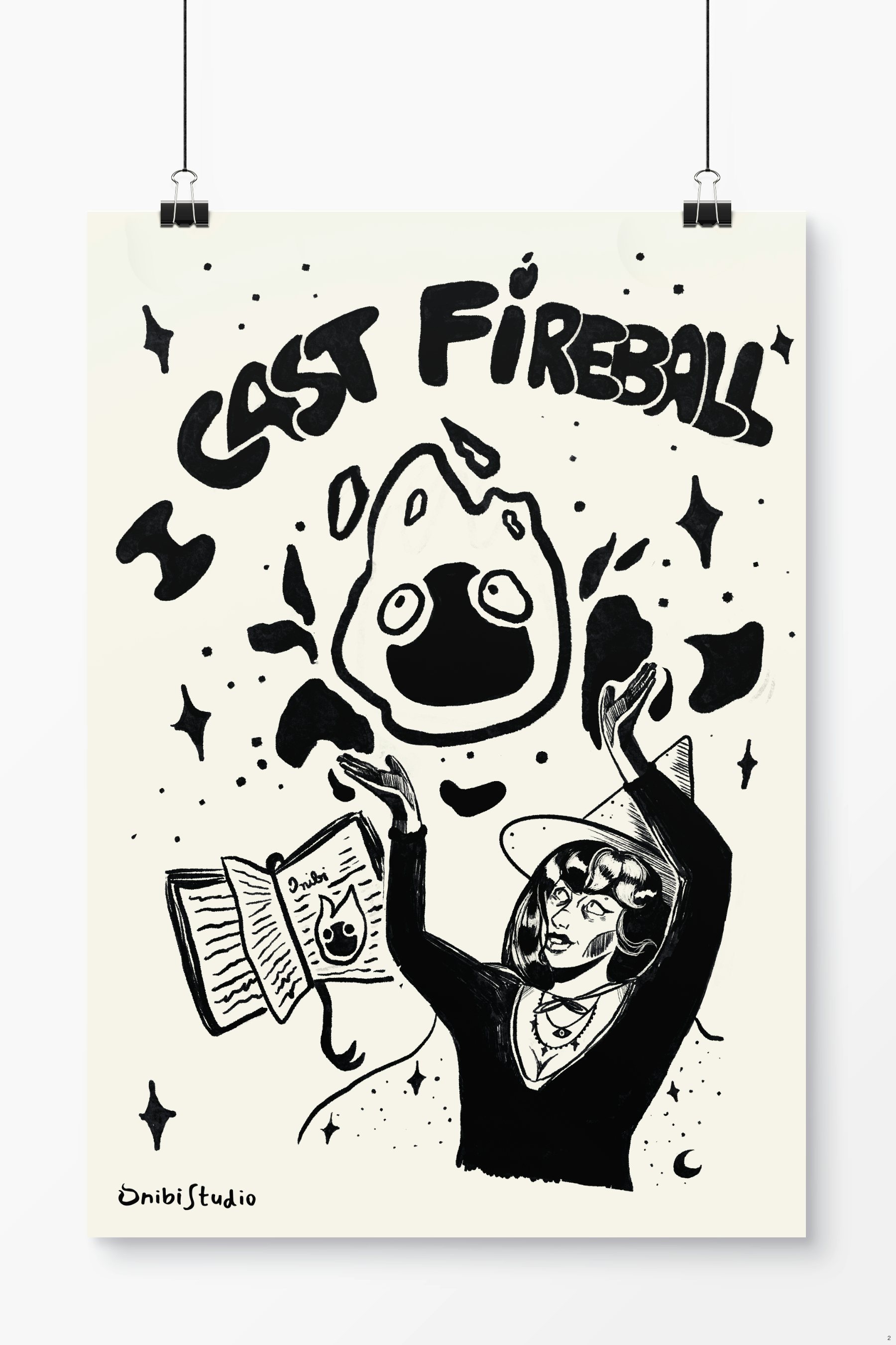 Poster I Cast Fireball Nibi! - Onibi Studio