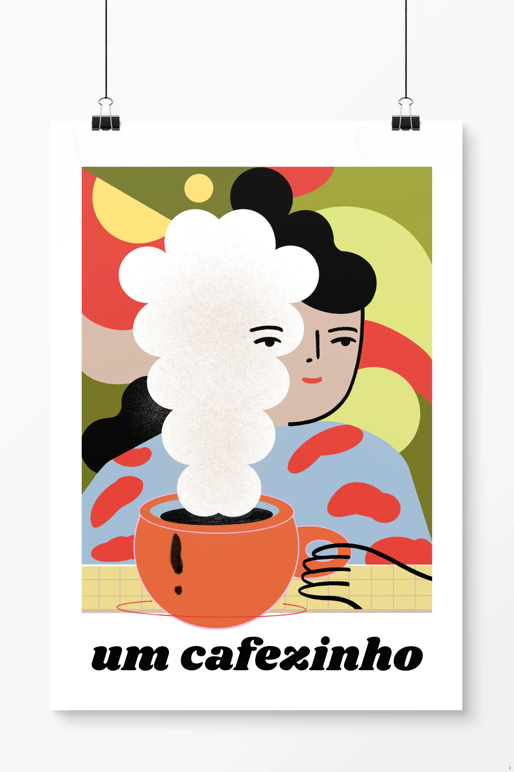 Poster Um cafezinho margem branca - Zebradaa